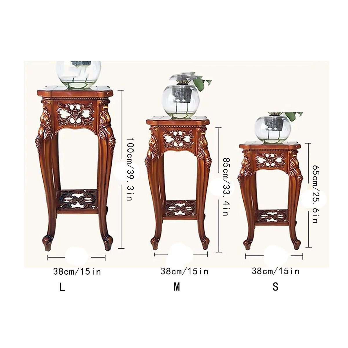 Furniture Wooden Display Stands Wooden Plant Display Stand Flower Stand Living Room Fish Tank Stand Indoor Floor-to-ceiling Balcony Wood Flower Pot Stand Teapot Vase Bonsai Base ( Size : Large )