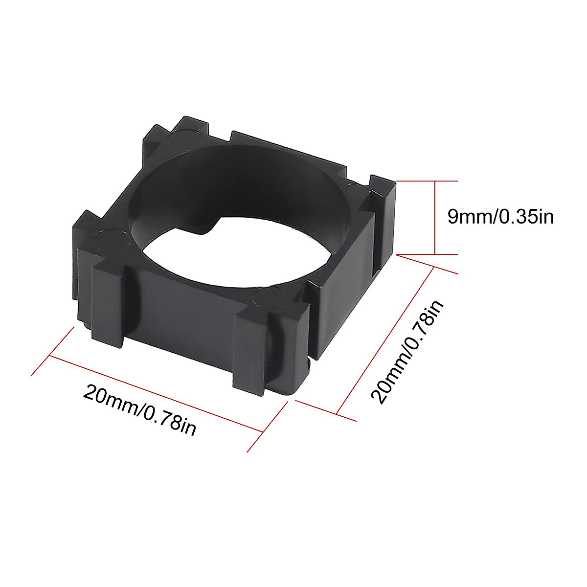 ACEIRMC 100Pcs 18650 Lithium Battery Holder, Plastic Battery Pack Bracket Cylindrical Cell Battery Stand Cell Spacer for DIY Fixed Battery