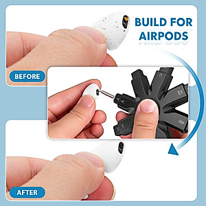 16 in 1 iPhone Cleaning Kit, Cleaning Kit with Portable Bag, iPhone Charging Port Cleaning Kit, Fix Unreliable Charging Connection, 2024 (Black)