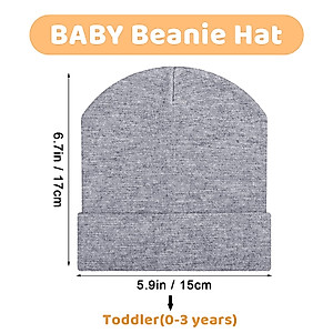 SATINIOR 4 Pieces Baby Beanies Toddler Beanie Hat for Boys Girls Winter Spring Warm Cute Infant Cozy Hat 0-36 Months(Beige, Navy Blue, Army Green, Gray)