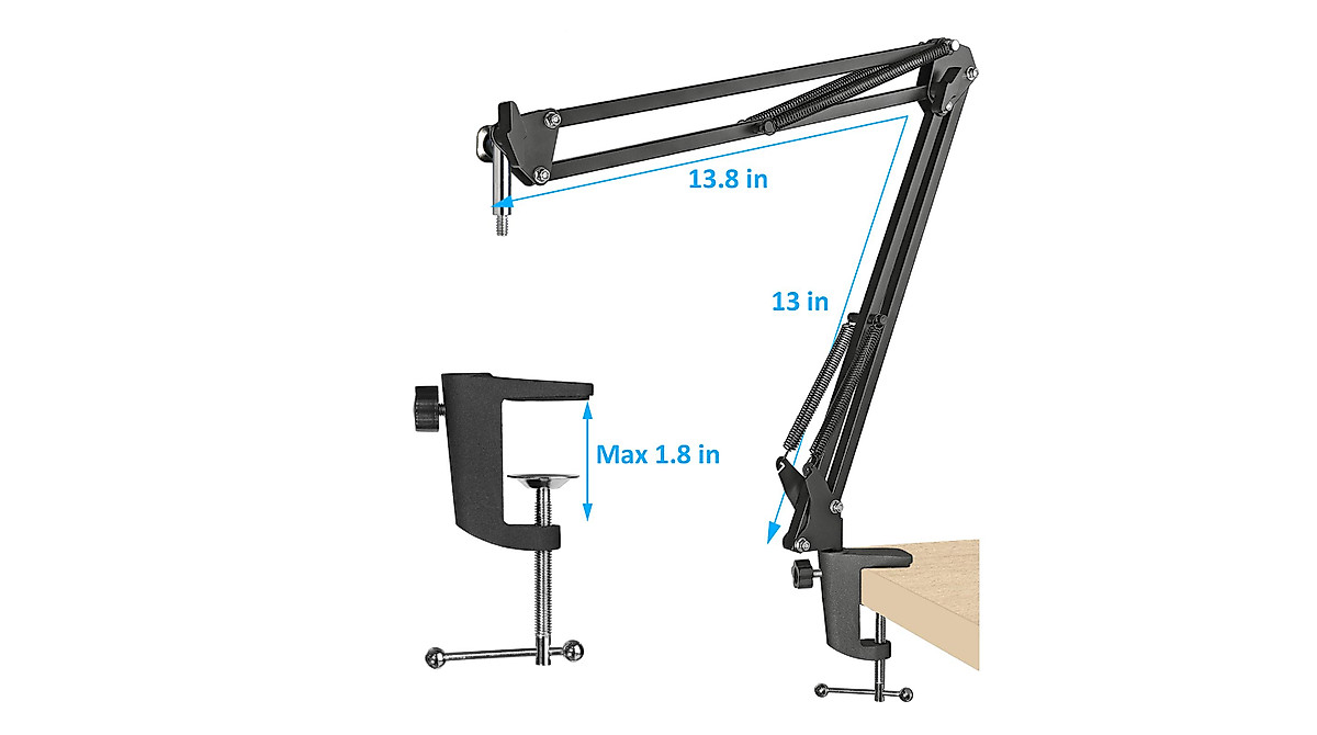 Audio-Technica AT2020 Mic Boom Arm & Windscreen