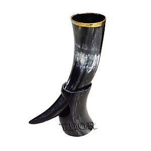 Viking Cup Drinking Horn Tankard Authentic Medieval Inspired drinking horn with stand Rustic Vintage Home Decor Gifts