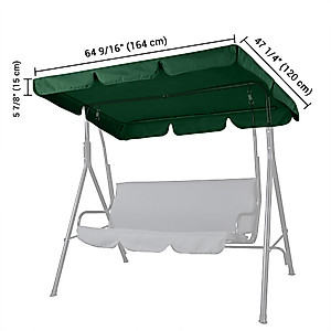 Yescom 64"x47" Deluxe Outdoor Swing Canopy Replacement UV30+ 180gsm Porch Top Cover for Patio Yard Seat Green
