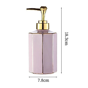 Soap Pump Dispenser Bathroom Accessory Ceramics Vanity Countertop Accessory Set Bathroom Set Includes Lotion Dispenser Bottles Dispenser (Color : 1)