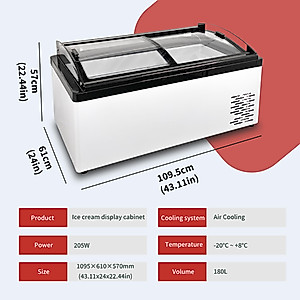 Yovtekc Gelato Display Case with 6 Square Pans, Commercial Ice Cream Freezer Dipping Cabinet, Countertop Hard Ice Cream Showcase, Display Refrigerator for Restaurant Snack Bar, Fast Cooling White