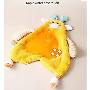 Kids Towels-Cute Hand Towels-Hanging Towel,Hanging Hand Towel- Kitchen Yellow Hand Towel Bathroom Absorbent Cotton Hand Towel, Decorativekids Hand Towels for Bathroom(Giraffe)