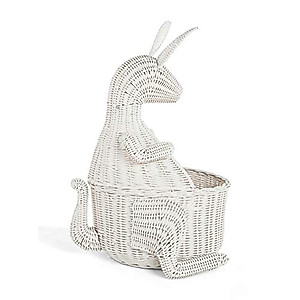 Kangaroo Wicker Storage Basket, White