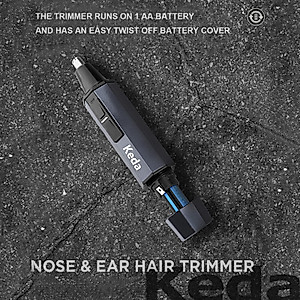 KEDA Products Water Resistant Stainless Steel Nose and Ear Hair Trimmer with LED Light