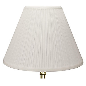 FenchelShades.com Set of 2 Lampshades 6.5" Top Diameter x 15" Bottom Diameter x 11" Slant Height with Washer (Spider) Attachment for Lamps with a Harp (Pleated Mushroom Cream)