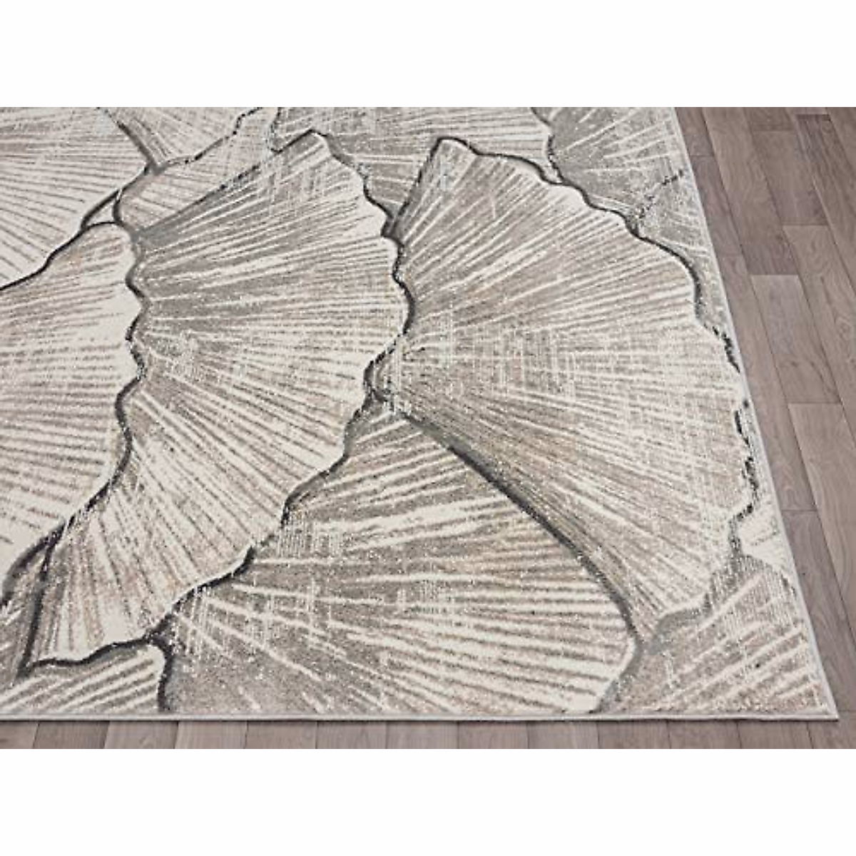 Abani Rugs Porto PRT220 Contemporary Beige Shell Area Rug 3' X 5'