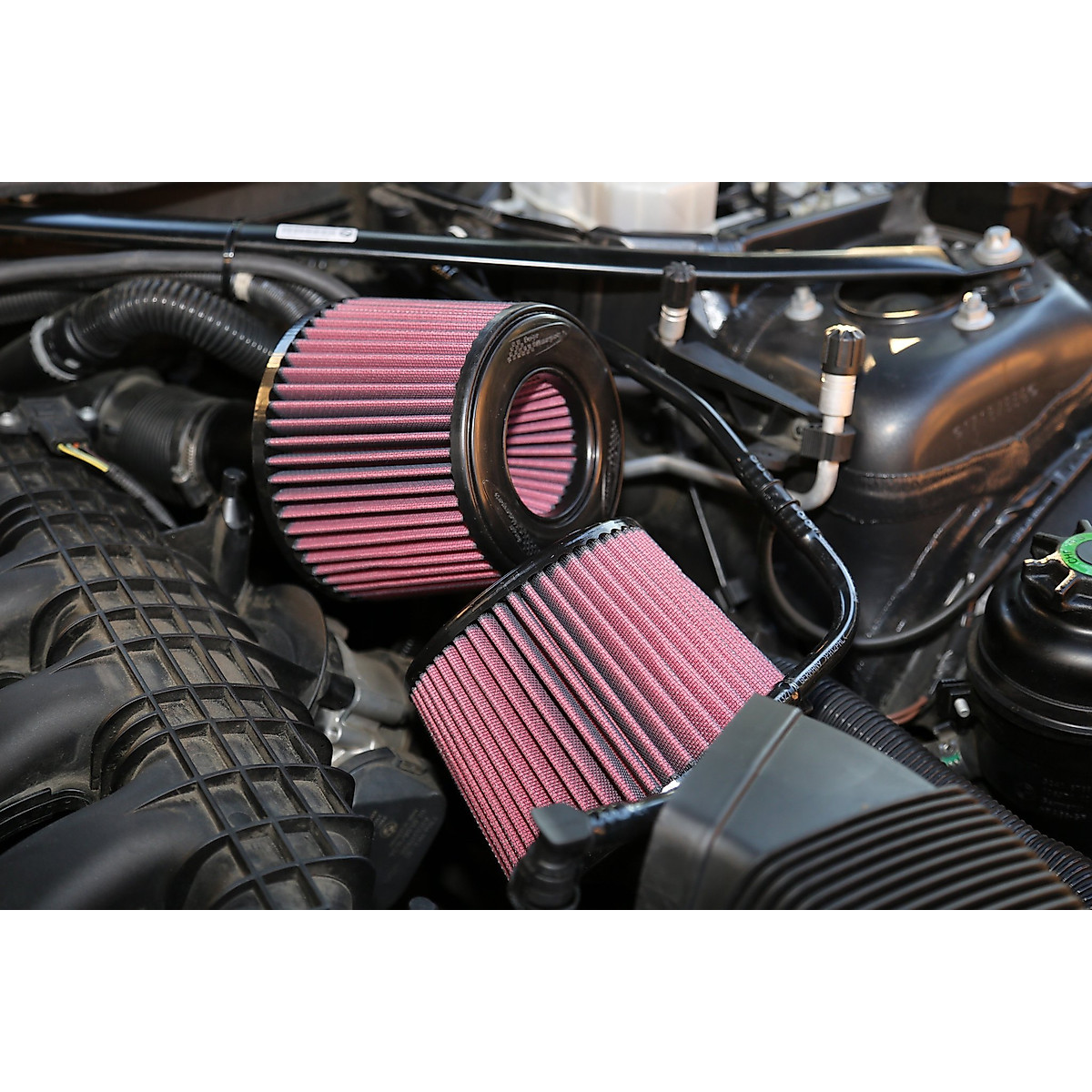 BMS Dual Cone Performance Intake compatible with N54 BMW 135 335 535 Z4 (RED FILTERS)