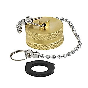Supply Giant H69-56DX-10 Garden Hose Cap W/Chain & Washer, 3/4" FH, Brass 10 Pack