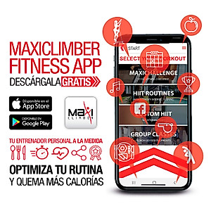 MaxiClimber XL-2000 Hydraulic Resistance Vertical Climber. Combines Muscle Toning + Aerobic Exercise for Maximum Calorie Burn. 12 Resistance Levels, Lightweight Aluminum Mainframe, Free Fitness App.