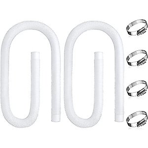 1.5 Inch Pool Hose for Above Ground Pools Diameter Pool Pump Replacement Hose 59 Inch Length Swimming Pool Hose with Hose Clamps (16 Pcs)