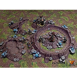 EnderToys Planetary Outpost Remixed Craters by Makers Anvil, 3D Printed Tabletop RPG Scenery and Wargame Terrain for 28mm Miniatures