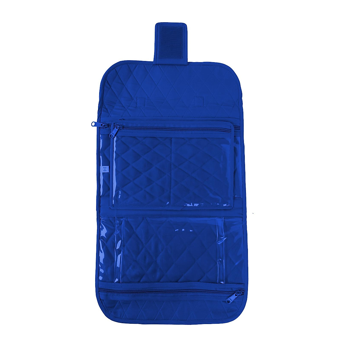 Yazzii Trifold Craft Project Case - Sewing and Craft Supplies Storage Tote, Travel Organizer Bag with Clear Pockets and Handle for Knitting, Crochet, Sewing Accessories - Royal Blue