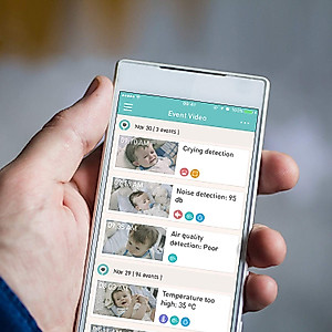 Lollipop Baby Monitor with True Crying Detection (Cotton Candy) - Smart WiFi Baby Camera - Camera with Video, Audio and Sleep Tracking
