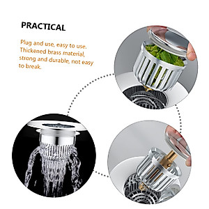 OSALADI 2pcs Kitchen Sink Stopper Strainer Filter Sink Plug Bathroom Sink Stoppers Tub Drain Plug Toilet Stopper Sink Stopper Replacement Bathtub Stopper Drainer Stainless Steel