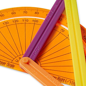 hand2mind AngLegs Classroom Kit with Protractors, Explore Angles, Shapes, and Geometry, Triangle Geometry, Math Manipulatives, Shape Geometry, Geometry Resource, Montessori Math (6 Sets of 72)