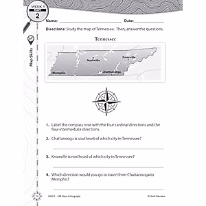 180 Days™: Social Studies, Geography for 3rd Grade Practice Workbook for Classroom and Home, Cool and Fun Practice Created by Teachers (180 Days of Practice)