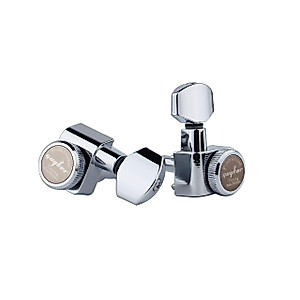 Guyker 6 In-line Guitar Locking Tuners – 1:18 Locking Tuning Key Pegs Tuners – Chrome