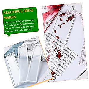 NUOBESTY 10pcs Bookmark Mold Silicone Tray Mold DIY Bookmarks Tray Resin Mold Jewelry Making Mould Personalized Bookmarks Silicone Bookmark Molds Silica Gel Bookmark Molds for Epoxy Resin