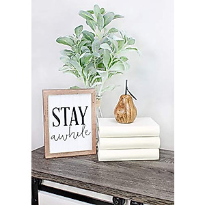 AuldHome Faux Book Stack (Cream); Blank Set of 3 Decorative Books for DIY Crafts and Home Decor