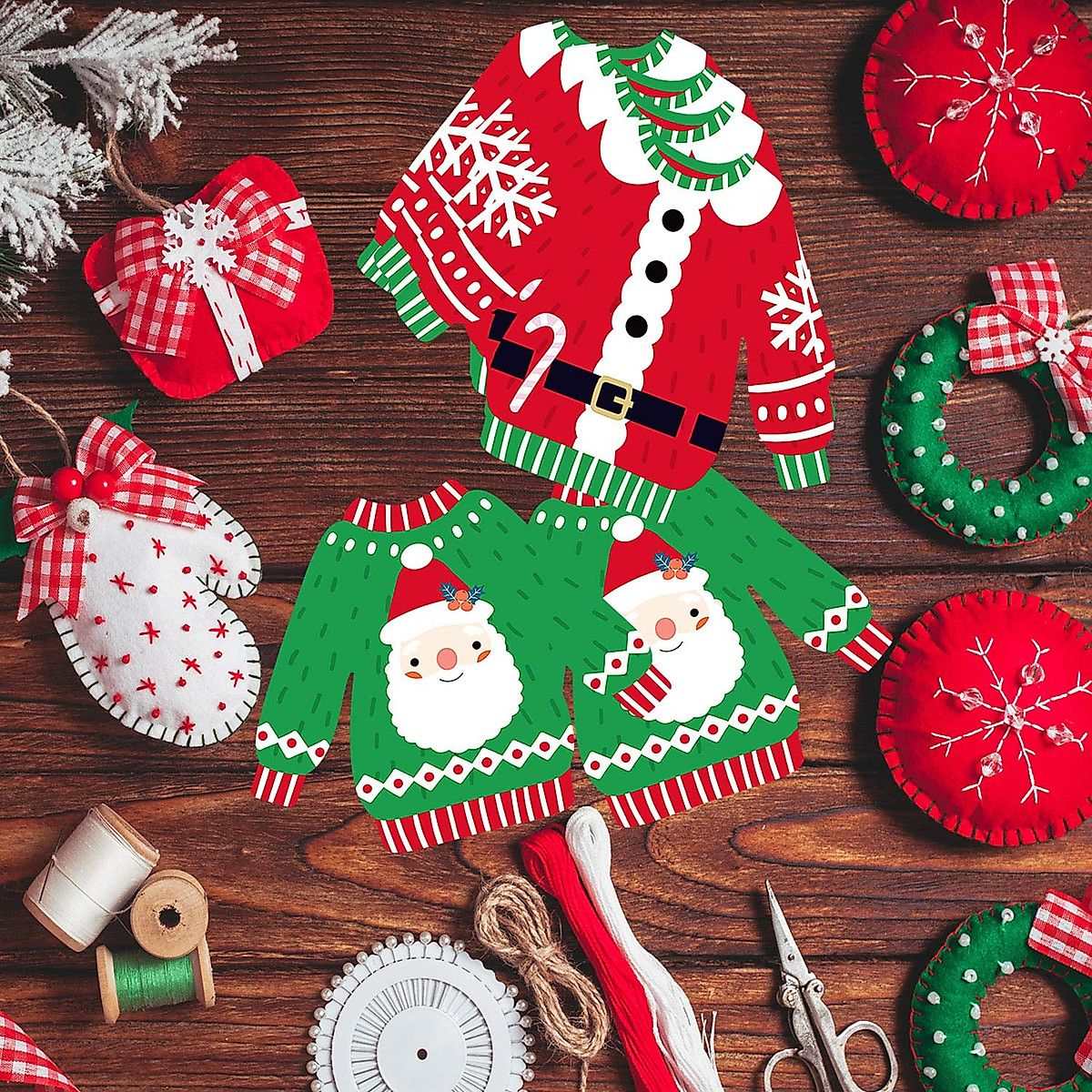 Ugly Sweater Party Decorations Ugly Christmas Cutouts Holiday Party Decor Ugly Sweater Shaped Paper DIY Cut-Outs