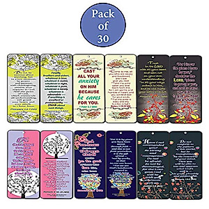 Floral Theme Memory Bible Verses Bookmarks (30-Pack)