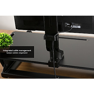 VIVO Adjustable Single Monitor Mount for Sit-Stand Workstation, Desk Converter, Monitor Arm Fits 1 Screen up to 32 inches, STAND-V001U