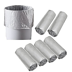4 Gallon Bathroom Trash Bags ,6 Rolls 120pcs Small Trash Garbage Bags, Disposable Trash Bags for Office, Bathroom Wastebasket Waste Bin (Silver 120 Count)