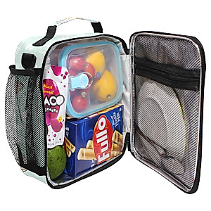 Pfrewn Cute Horse Lunch Box Unicorn Animals Flowers Fairytale Insulated Lunch Bag Reusable Cooler Meal Prep Bags Lunch Tote with Shoulder Strap for Office Adults School Kids Girls Teens