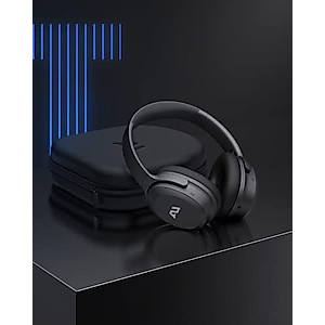 ausounds Wireless Bluetooth Headphones with Hybrid Active Noise Cancelling, Over-Ear Headset, aptX HD Supported, Bi-Fold, Protein Earmuffs, Deep Bass, Build-in Mics, 30 Hours Playtime (AU-XT, Black)