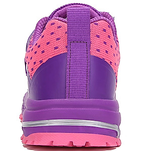 KUBUA Kids Sneakers for Boys Girls Running Tennis Shoes Lightweight Breathable Sport Athletic Purple B Big Kid Size 2
