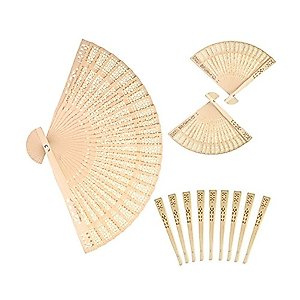 FORSUN Sandalwood Fan (Set of 50 pcs) - Baby Shower Gifts & Wedding Favors&Birthday Gifts&Christmas Gift