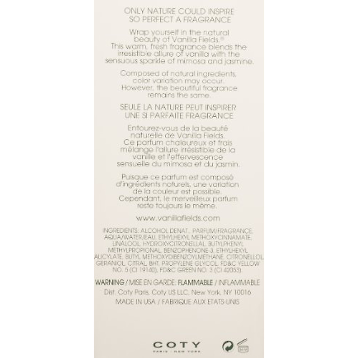 Vanilla Fields Cologne Spray, Vegan Formula, Perfume, Enticing Flower Notes, 0.75oz