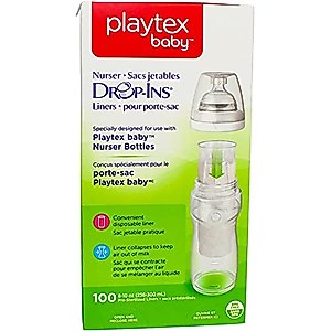 Playtex Baby Nurser Drop-Ins Baby Bottle Disposable Liners, Closer to Breastfeeding, 8 Ounce - 100 Count
