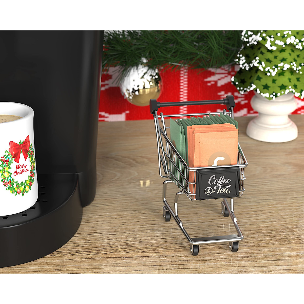 KUSOVILI Sugar Packet Holder, Metal Sweetener Container, Coffee Accessories for Restaurant and Home, Sugar Tea Bag Basket, Coffee Bar Organizer