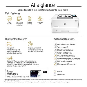 HP Laserjet Pro M402dn Monochrome Printer, Amazon Dash Replenishment Ready (C5F94A) (Renewed)