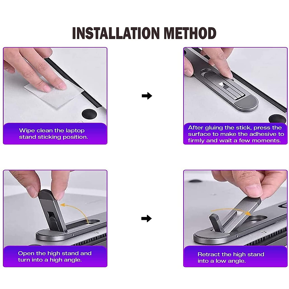 REYPAZ Notebook, Laptop Stand for Desk - Adjustable Ergonomic Aluminum Computer Holder for Laptop - Portable Laptop Holder for Home, Office Desk etc