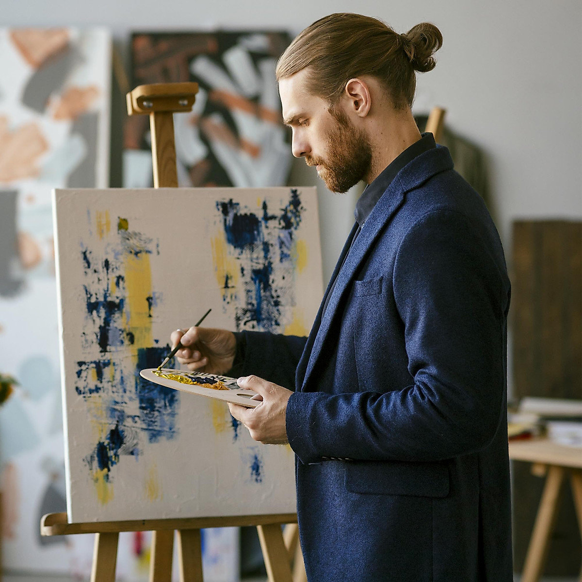 PHOENIX Stretched Canvas for Painting 12x16 Inch/10 Bulk Pack, 8 Oz Triple Primed 5/8 Inch Profile 100% Cotton White Blank Canvas, Artist Framed Canvas for Oil Acrylic & Pouring Art