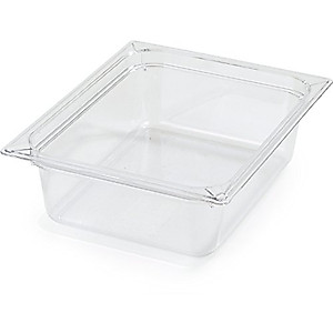 Carlisle FoodService Products 10221B07 StorPlus Half Size Food Pan, Polycarbonate, 4" Deep, Clear