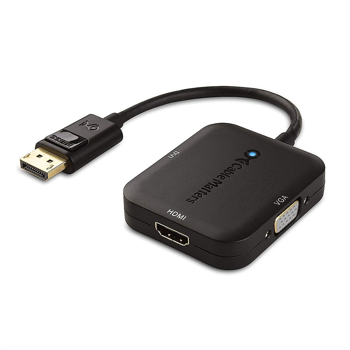 Cable Matters DisplayPort to HDMI Adapter with VGA and DVI 3-in-1 Adapter - Supporting 4K Resolution via HDMI