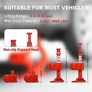 Electric Car Jack TYAYT 3 Ton 12V Car Scissor Jack for Car Sedan and SUV Portable Electric Jack for Tire Replacement