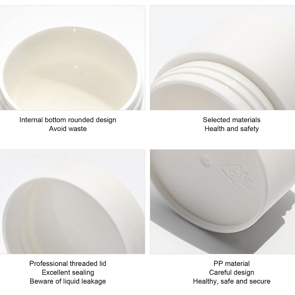 10Pcs Empty Cream Jars, Portable Refillable Leak Proof Cosmetic Cream Jar for Face Cream Lotion