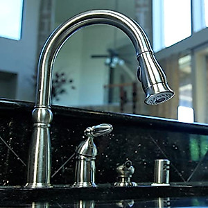 DANCO Smart Spray Kitchen Sink Faucet Pull Down Faucet Spray Head, Stainless Steel, 1-Pack (10724)