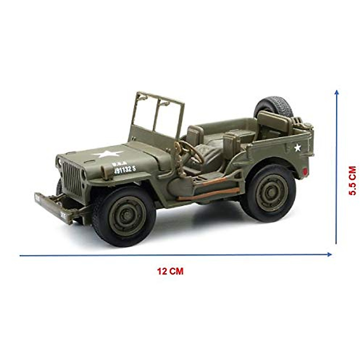 Jeep Willys U.S.A. Army Green 1/32 Diecast Model Car by New Ray