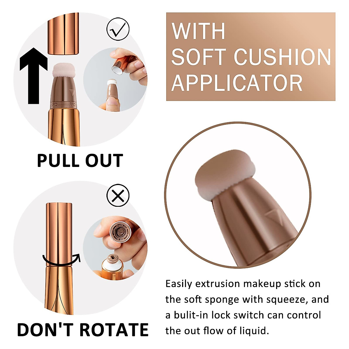 DAGEDA Contour Beauty Women Wand, Liquid Face Concealer Pen, Smooth Creamy Matte Finish Liquid Contour Stick with Soft Cushion Applicator, Blendable Waterproof Body Face Contouring Makeup, 0.53oz (01)