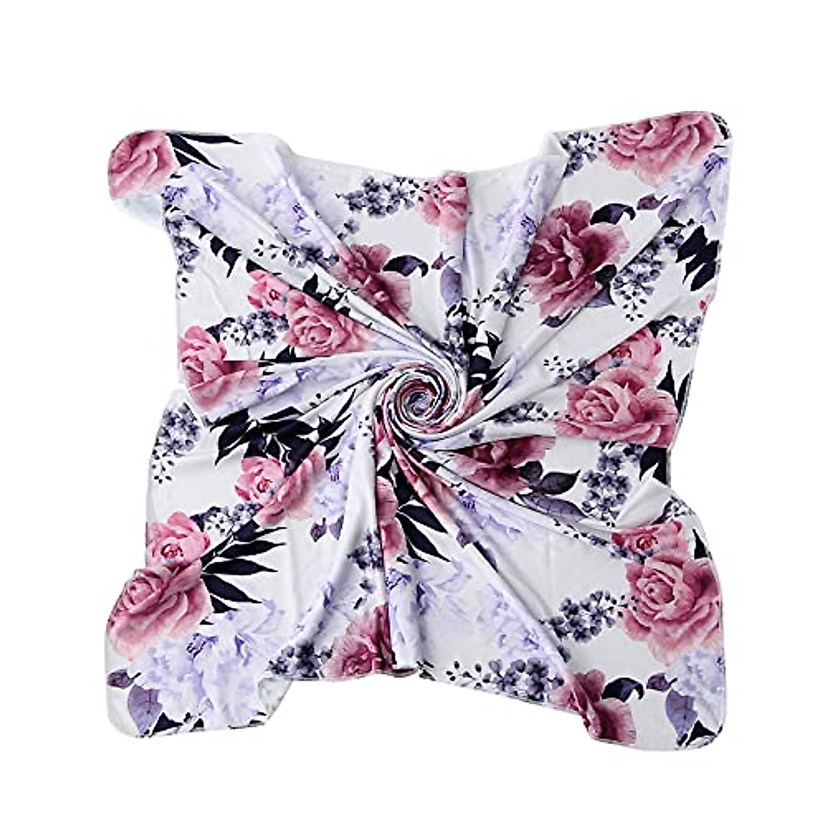 Galabloomer Newborn Receiving Blanket Headband Set Baby Swaddle Mother and Baby (White Blush)