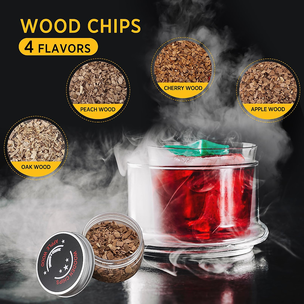 Tuffen Cocktail Smoker, Wood Chips Smoke Infuser, Smoking Gun Food Smoker, Portable Cold Smoke Generator for Drinks and Food, Gifts for Men Dad, Mom, Husband, and Cooking Enthusiast